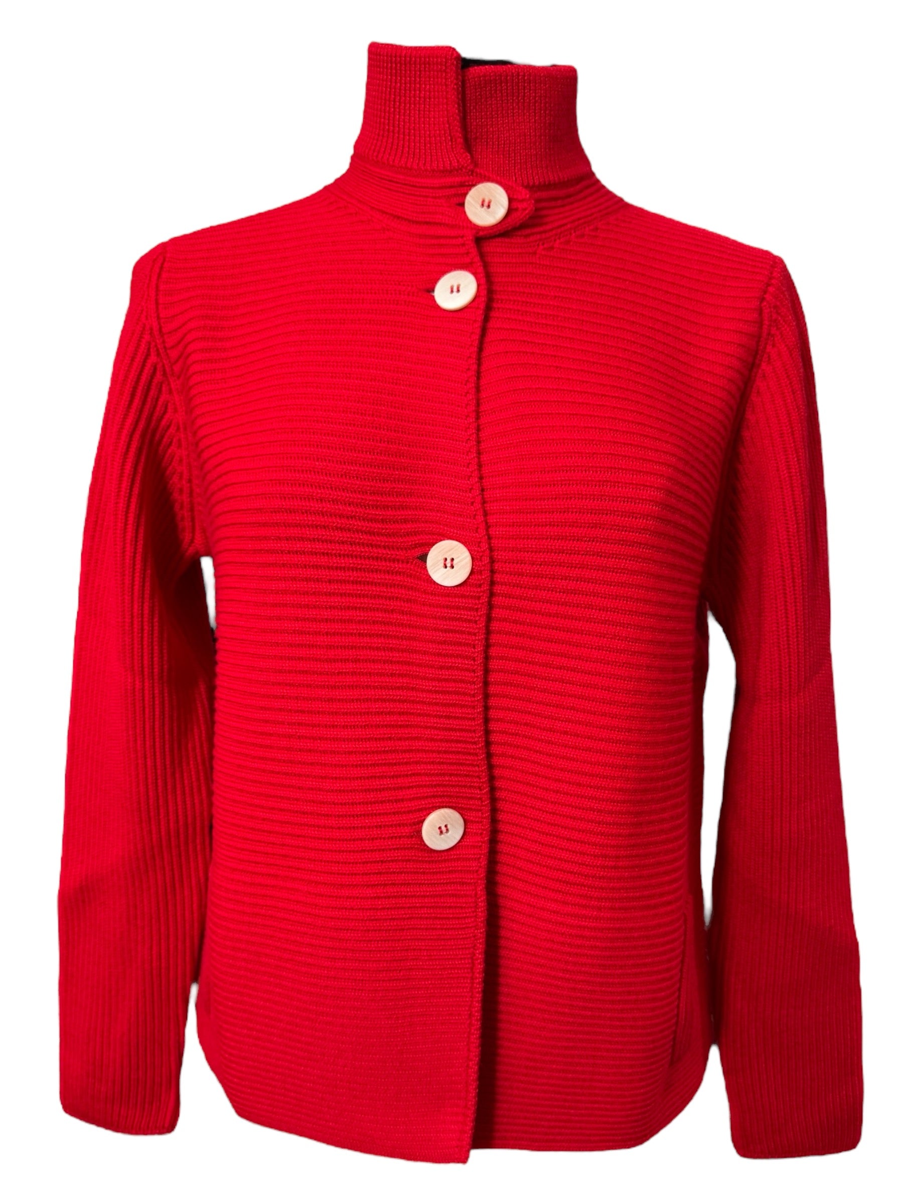 Hubert Gasser Ottoman Stitch Cardigan Jacket - Red – Tweed & Vine