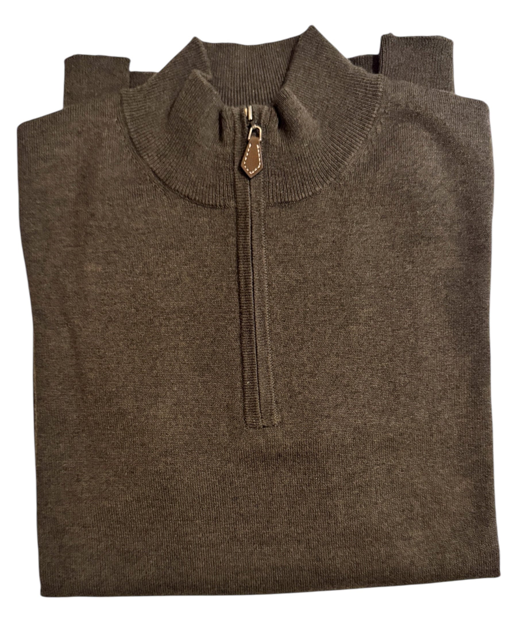 Alan Paine Ashfield 1/4 Zip Mock Sweater Seaweed – Tweed & Vine