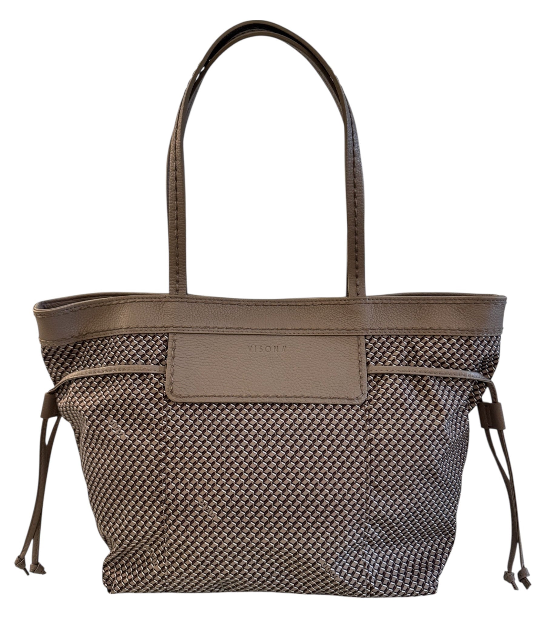 Plinio Visona Chantal Nylon Tote with Leather – Tweed & Vine