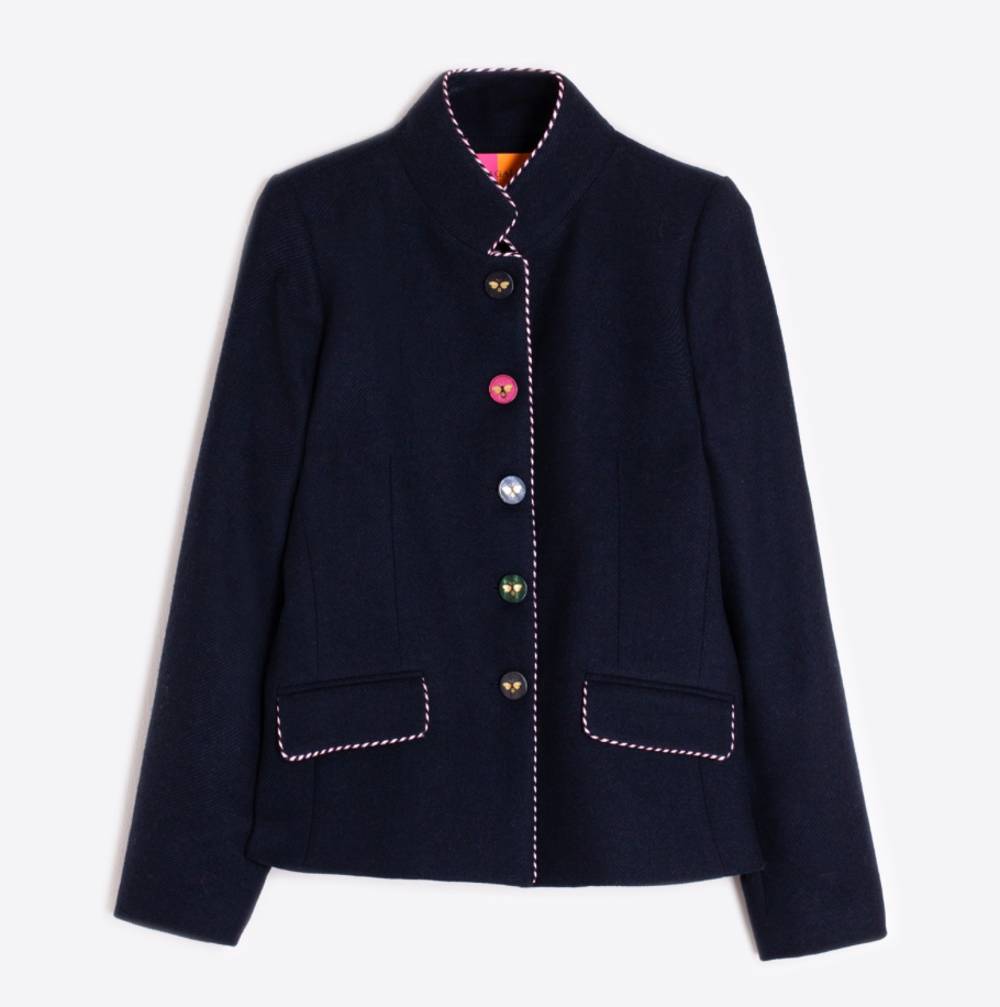 Vilagallo Jacket Dori Navy w/Trim – Tweed & Vine